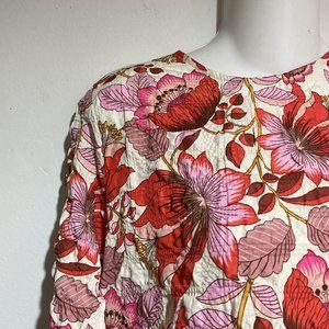 Zara | Dresses | Nwt Zara Sharon Floral Tiered Mini Dress Pink Red Size ...